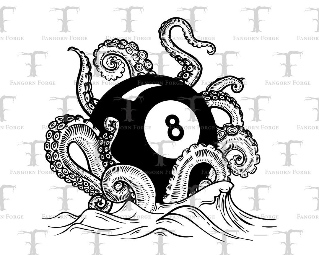 Kraken Sinking Billiards 8 Ball Ship Digital Download | Kraken 8 Ball ...