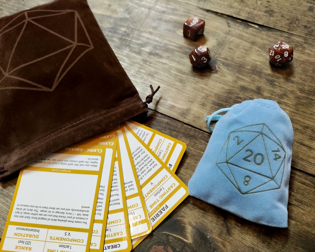 Velvet Drawstring Bag for Dice and Cards | D&D Accessories With Dice ...