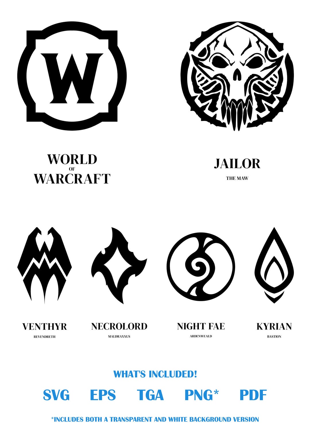 World of Warcraft Covenant Bundle - Svg Png Eps Pdf & Tga Formats ...