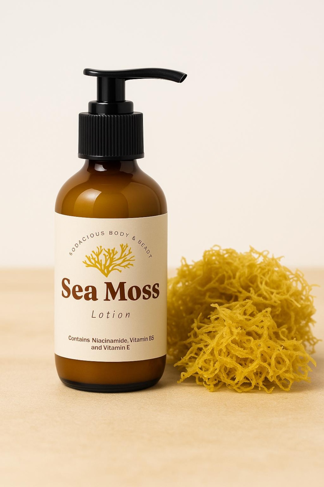 Sea Moss Body Lotion: Wildcrafted, Vanilla Scented, With Niacinamide ...