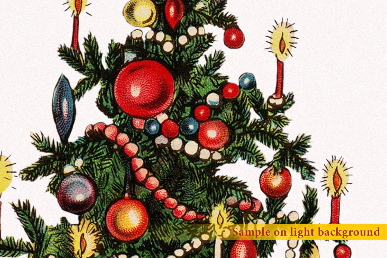 Vintage Christmas Tree Clipart Christmas Graphics Christmas - Etsy
