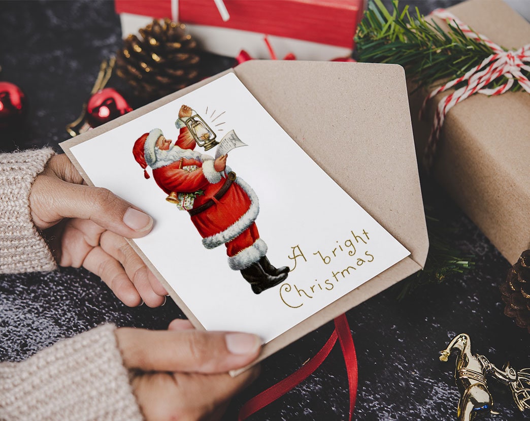 Vintage Christmas Santa Clipart Christmas Graphics Christmas | Etsy