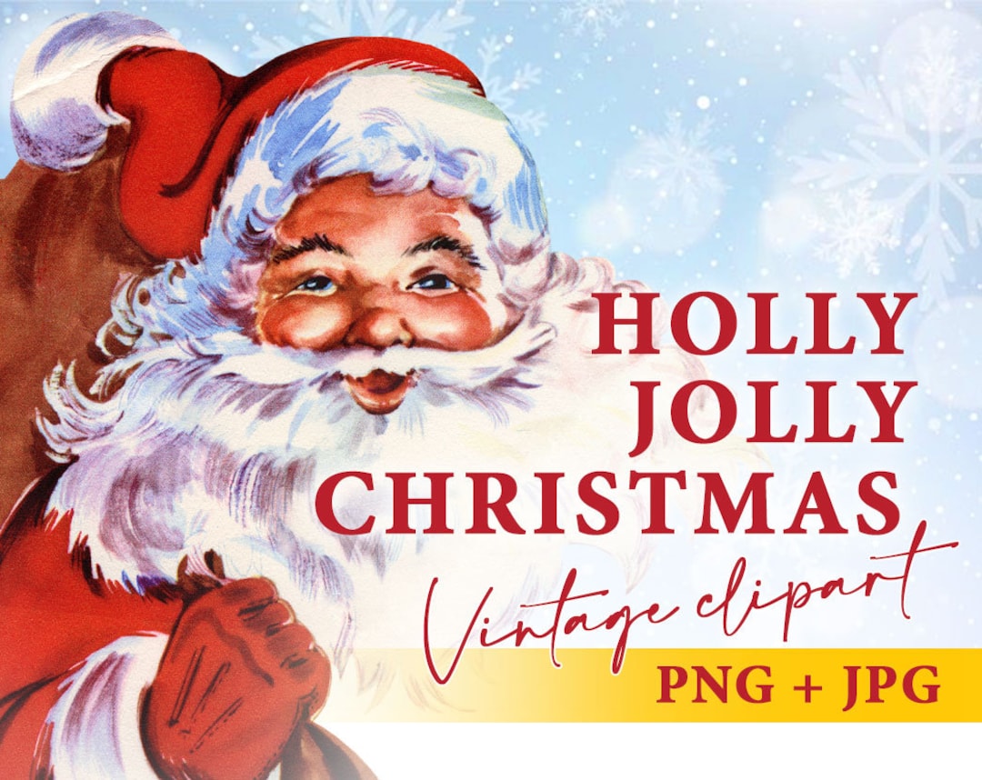 Vintage Christmas Santa Clipart, Christmas Graphics, Christmas ...