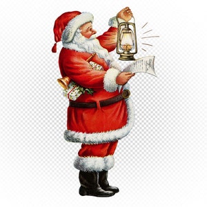 Vintage Christmas Santa Clipart, Christmas Graphics, Christmas ...