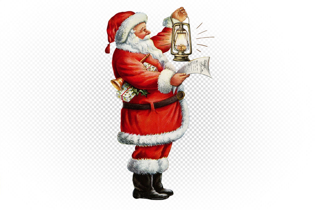Vintage Christmas Santa Clipart, Christmas Graphics, Christmas ...