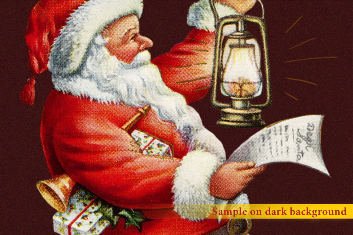 Vintage Christmas Santa Clipart Christmas Graphics Christmas | Etsy