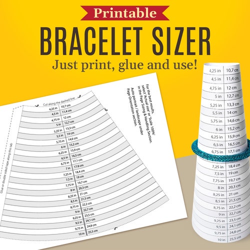 Printable Bracelet Sizer Printable Bracelet Mandrel Bracelet | Etsy UK