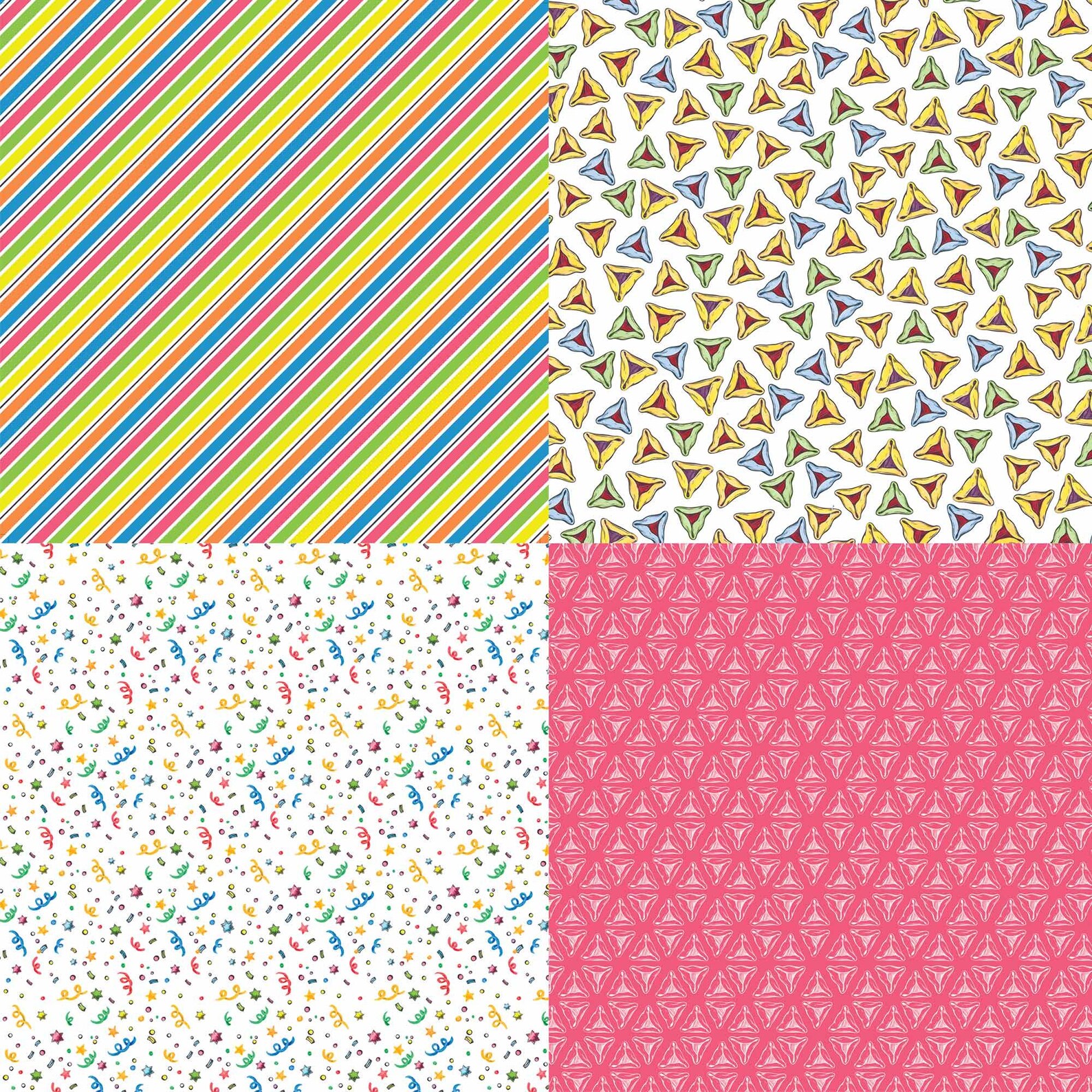 Happy Purim Digital Paper Pack Digital Scrapbooking Birthday Instant ...