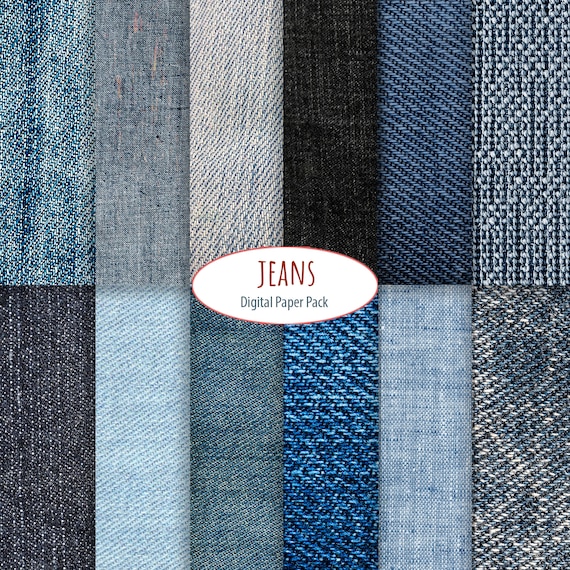 Jeans Digital Paper Cotton Textures Instant Download Denim | Etsy
