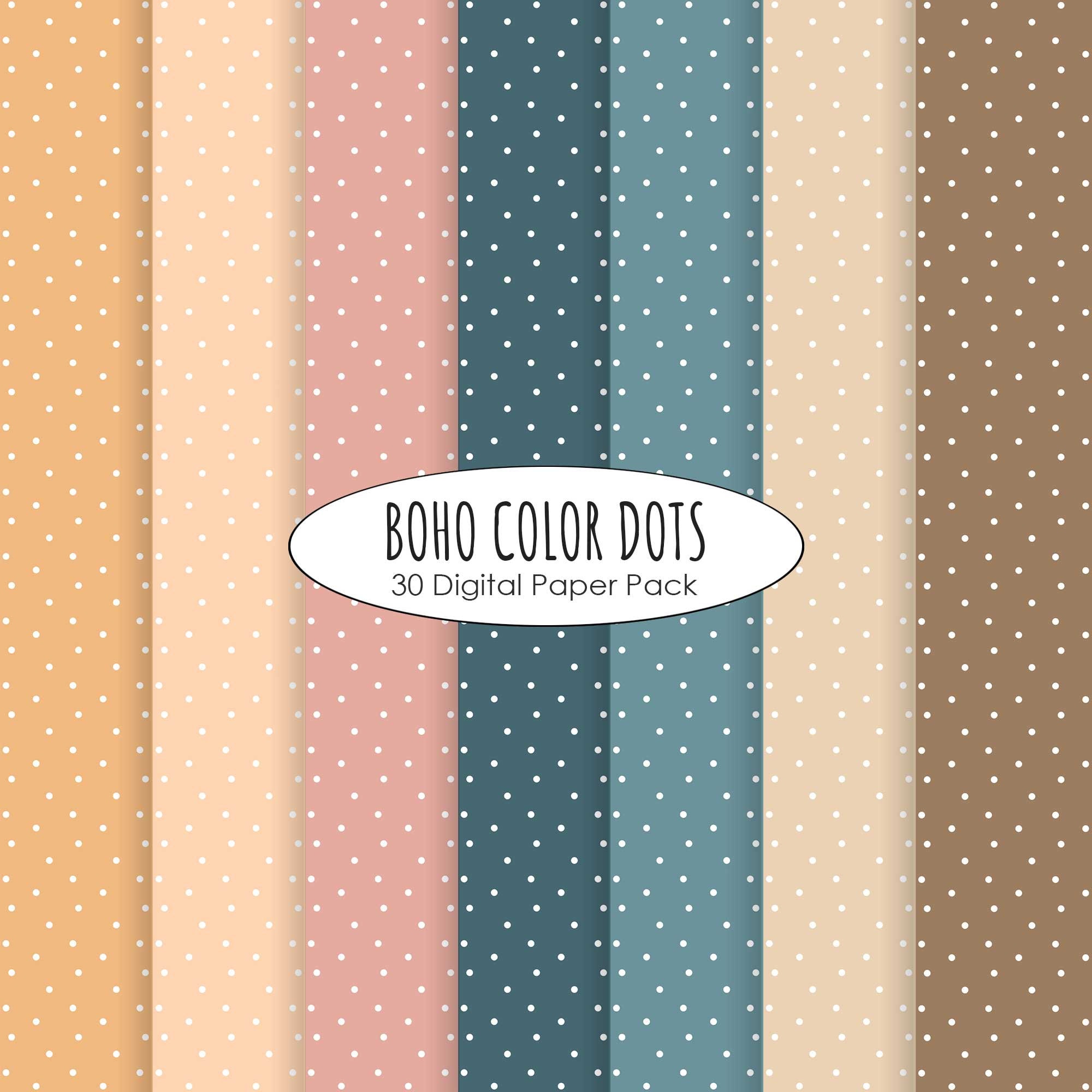 Polka Dots Boho Colors Digital Paper Dotted Printable - Etsy
