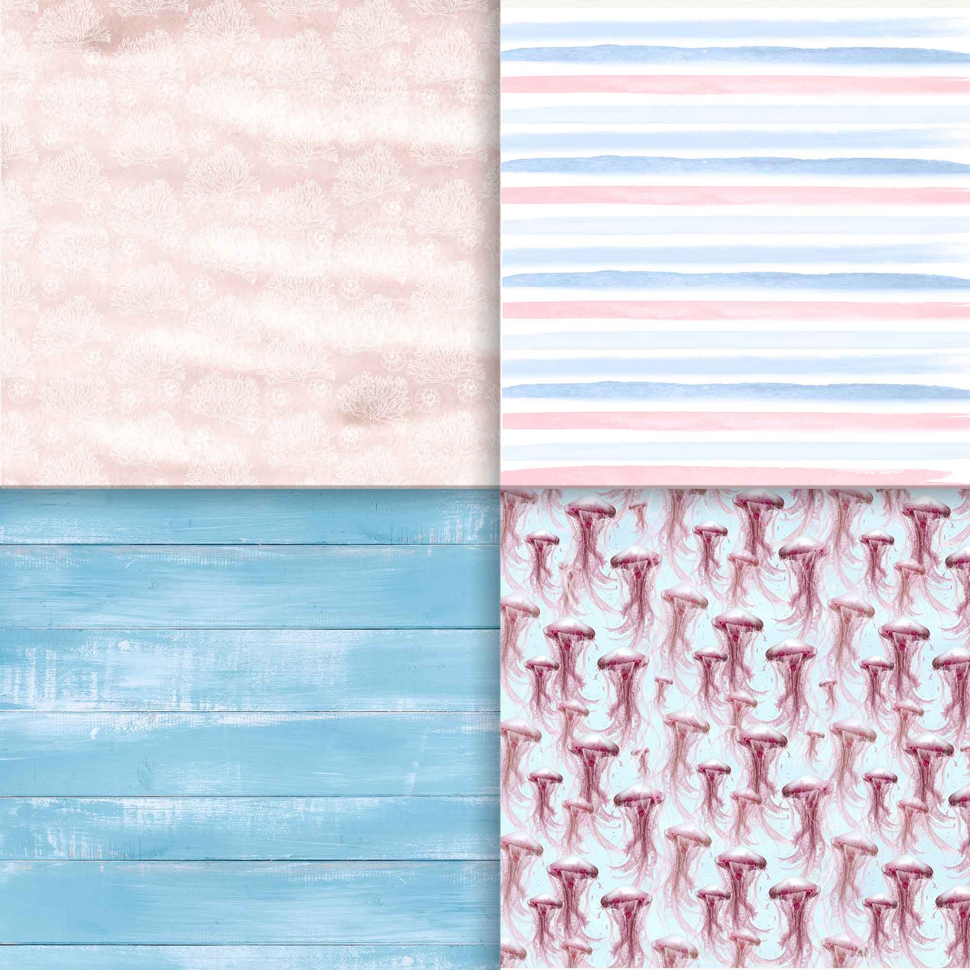 Nautical Digital Paper Watercolor Sea Patterns Seashells - Etsy