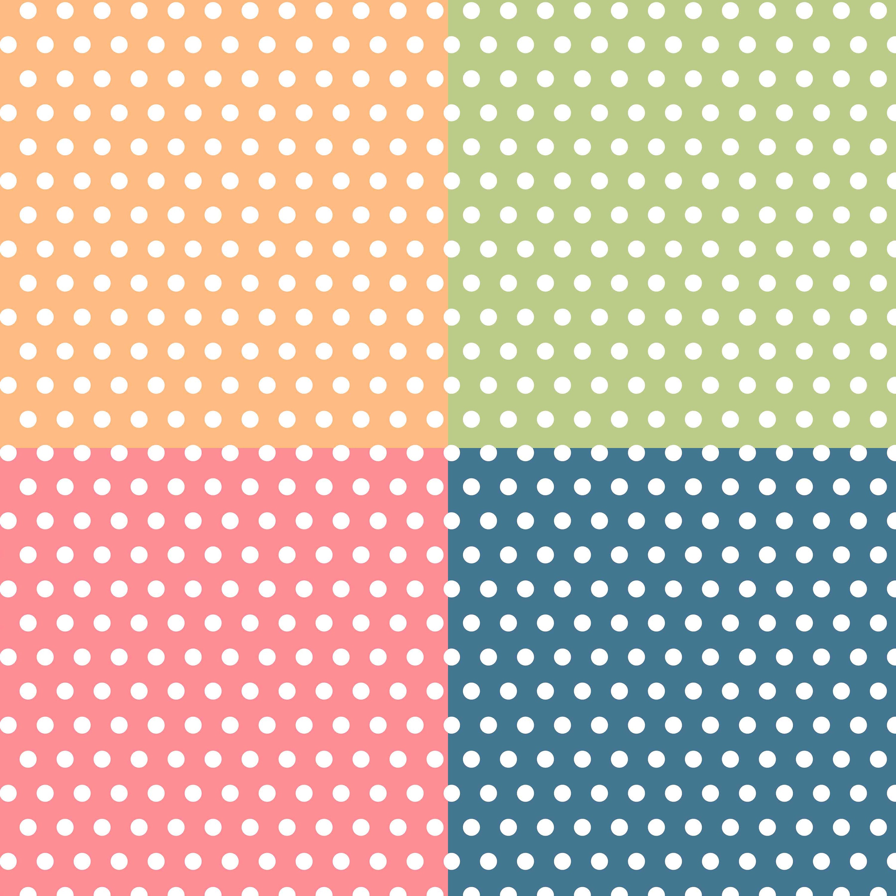 Polka Dot Rainbow Colors Digital Paper Dotted Printable Scrapbook ...