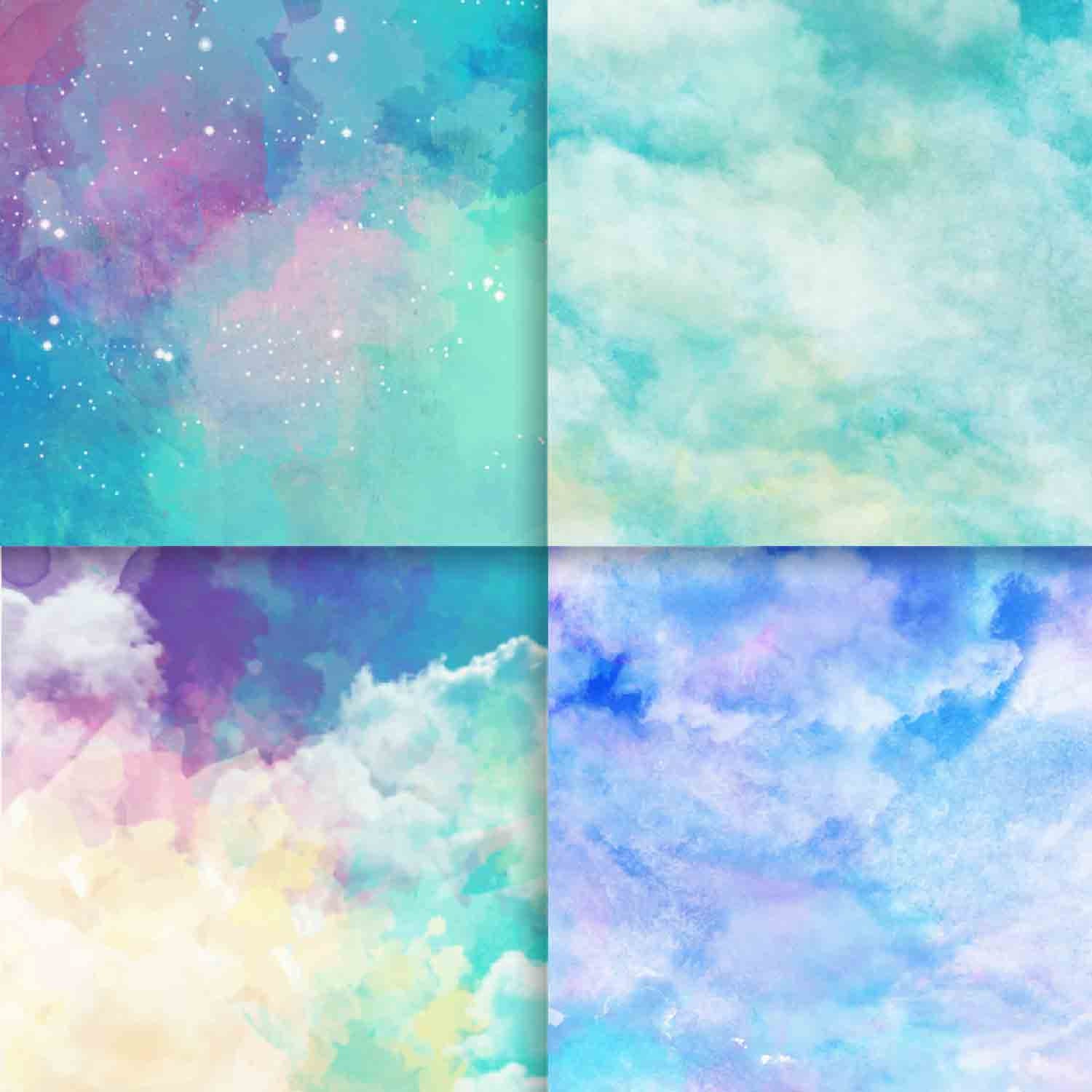 Watercolor Sky Digital Paper Textures Instant Download Cloud Textures ...