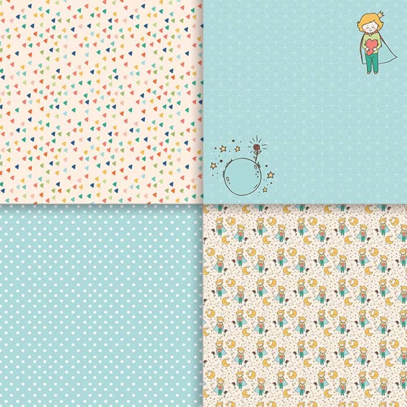 Little Prince Digital Paper Le Petit Prince Pattern Instant - Etsy