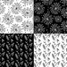 Black and White Flowers Digital Paper Digital Scrapbooking Instant ...