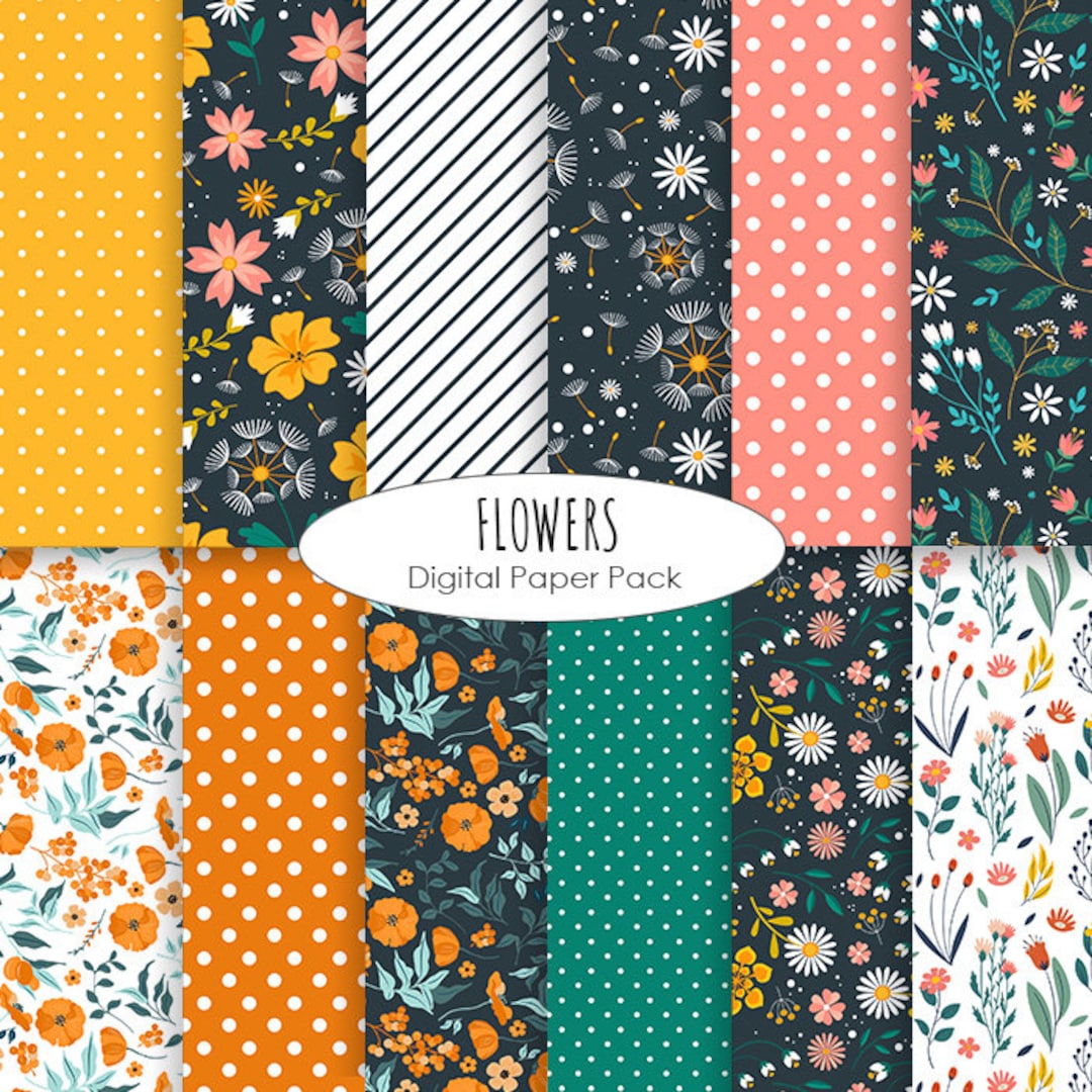 Floral Digital Paper Pack Digital Scrapbooking Instant Download ...