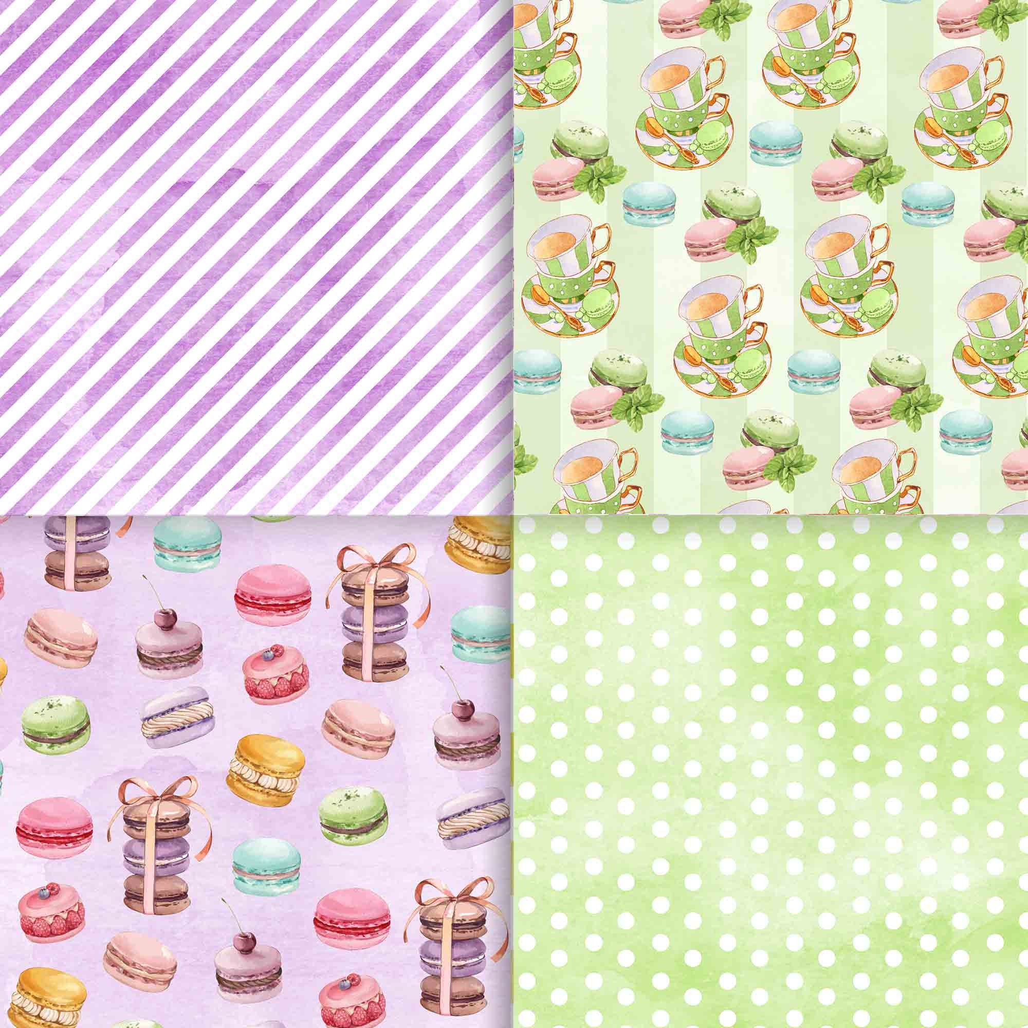 Dessert Paper Pack Watercolor Paper Instant Download Digital ...