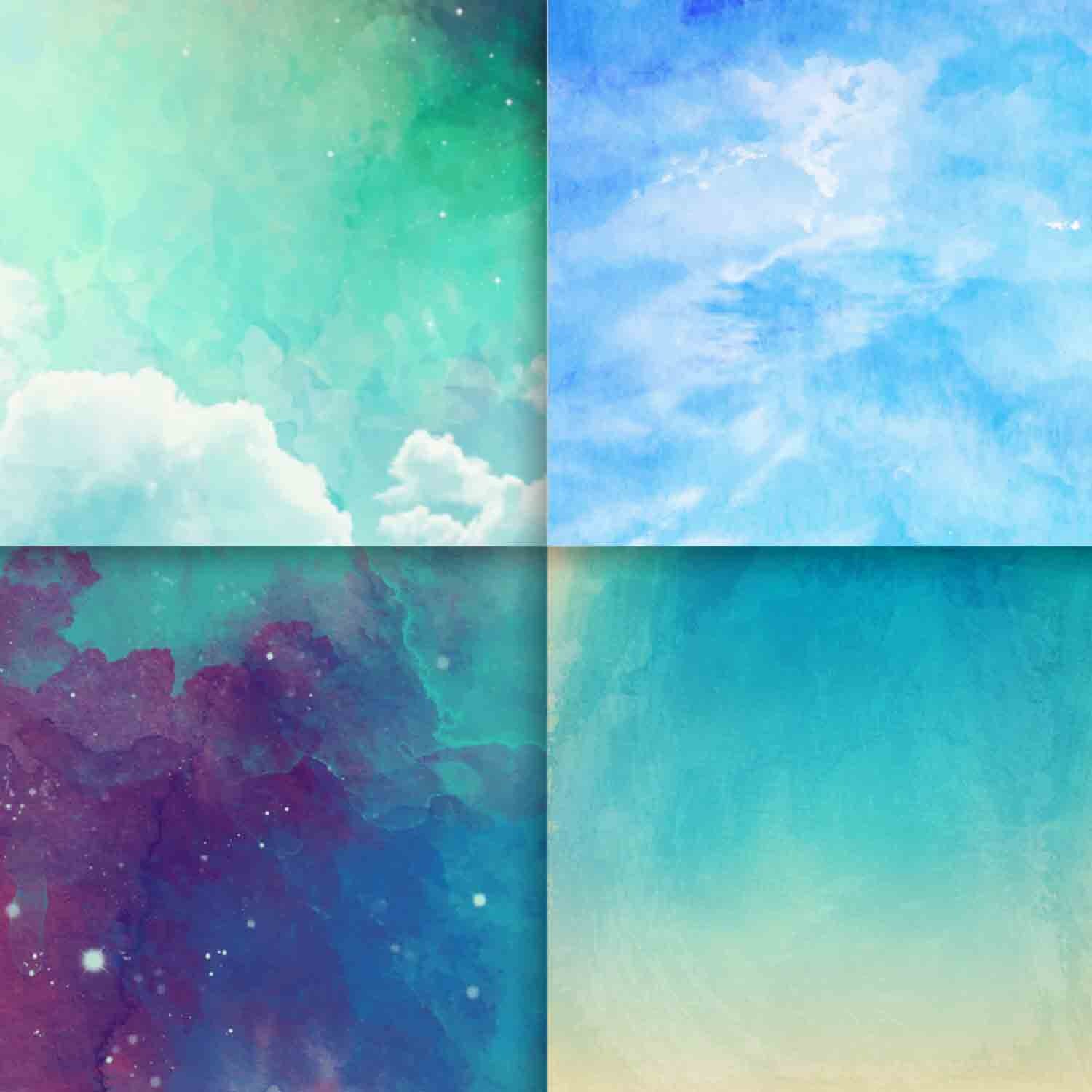 Watercolor Sky Digital Paper Textures Instant Download Cloud Textures ...