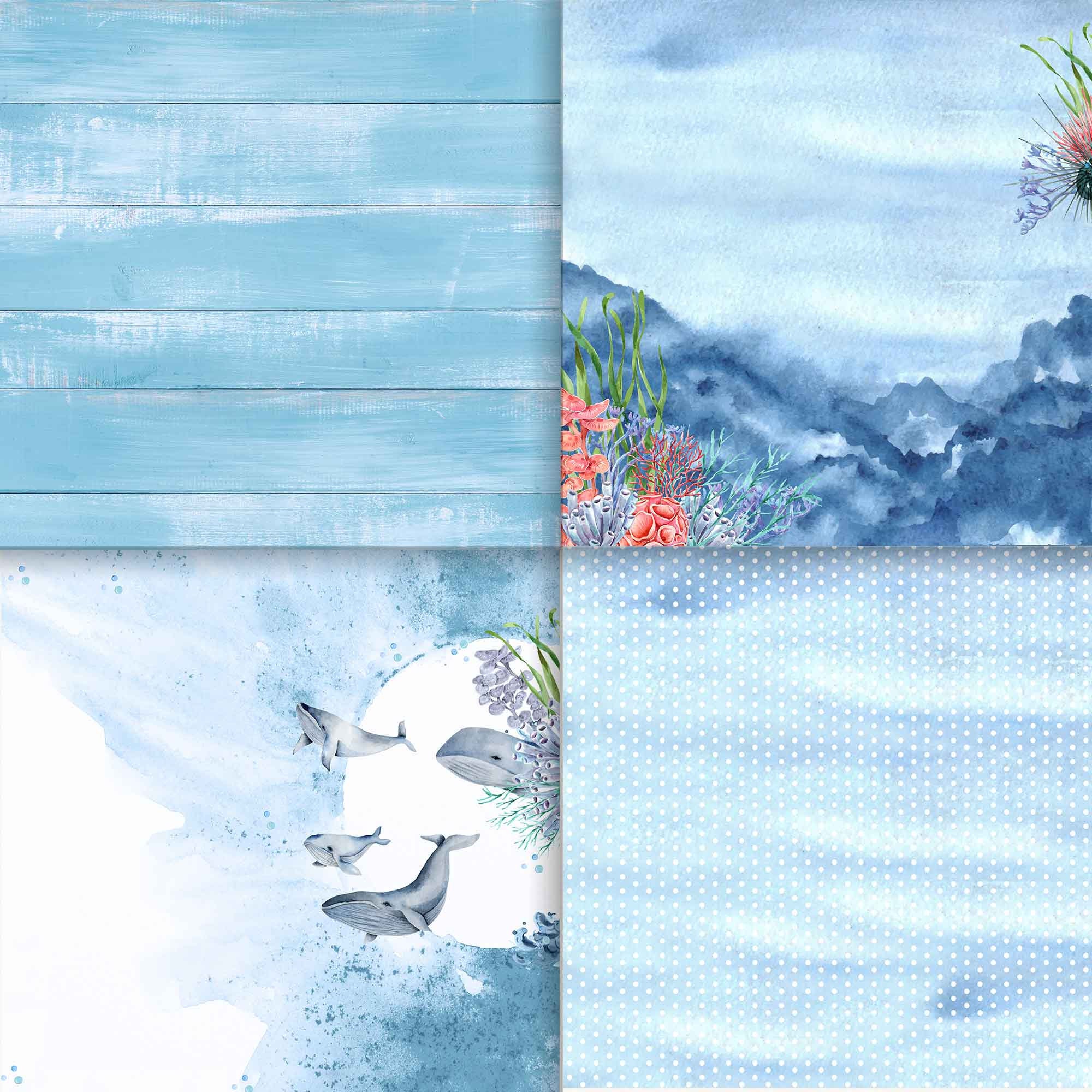 Nautical Digital Paper Watercolor Sea Patterns Seashells - Etsy