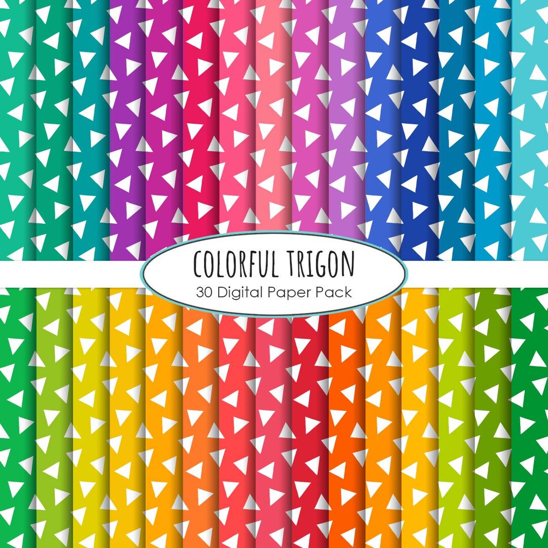 Colorful Trigon Digital Paper Pack Printable Digital Scrapbook Instant ...