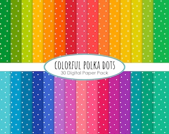 Polka Dots Pastel Colors Digital Paper Dotted Printable Digital ...