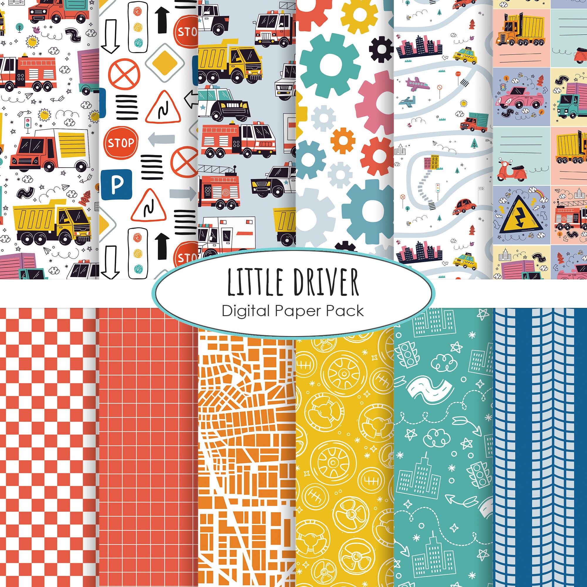 Driver Digital Paper Pack Instant Download Digital Scrapbooking - Etsy