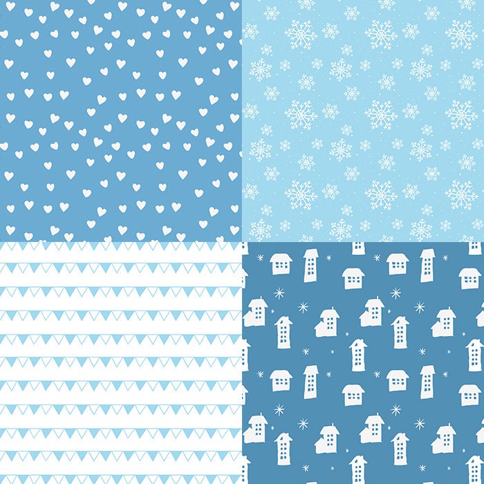 Christmas Digital Paper Winter Digital Paper Winter Printable Snow ...