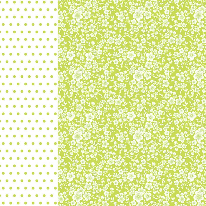 Green Floral Digital Paper Classic Floral Pattern Instant Download Mint ...