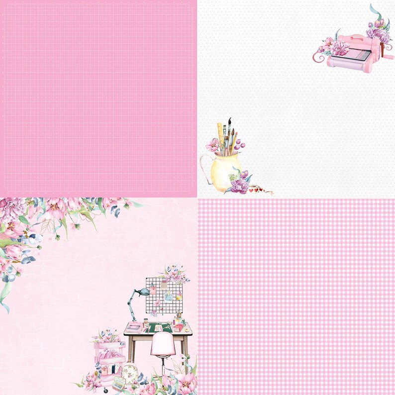 Scrapbook Girl Digital Paper Craft Tool Background Instant Download - Etsy