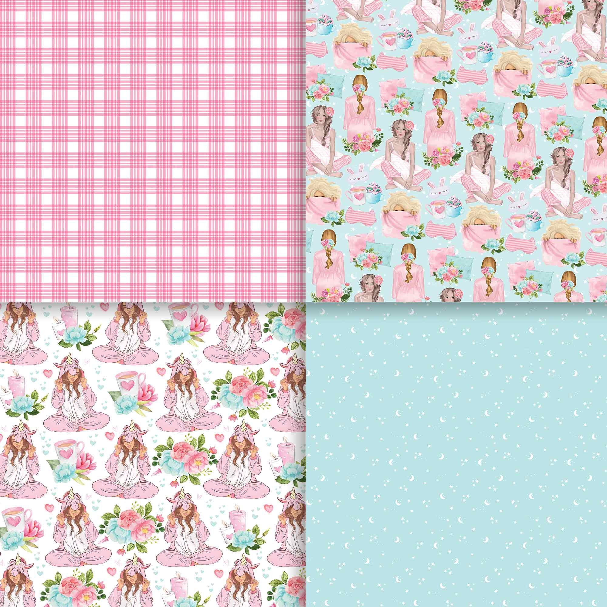 Pajama Party Digital Paper Pack Instant Download Digital Scrapbooking ...