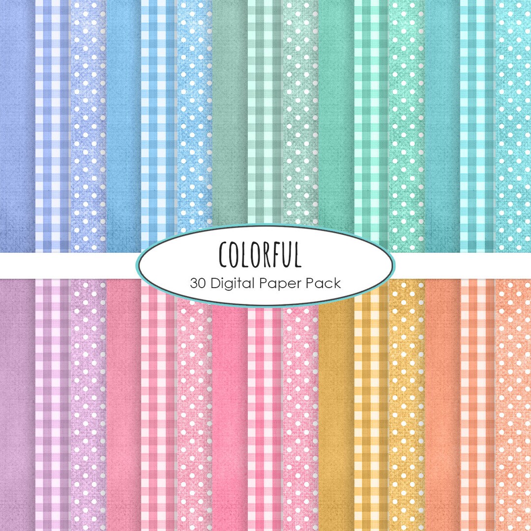 Colorful Background Digital Paper Pack Dots Digital Scrapbooking ...