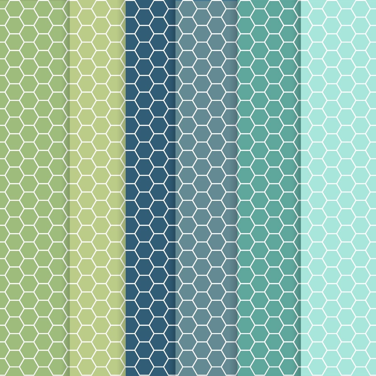 Hexagon Rainbow Colors Digital Paper Printable Colorful Scrapbook ...