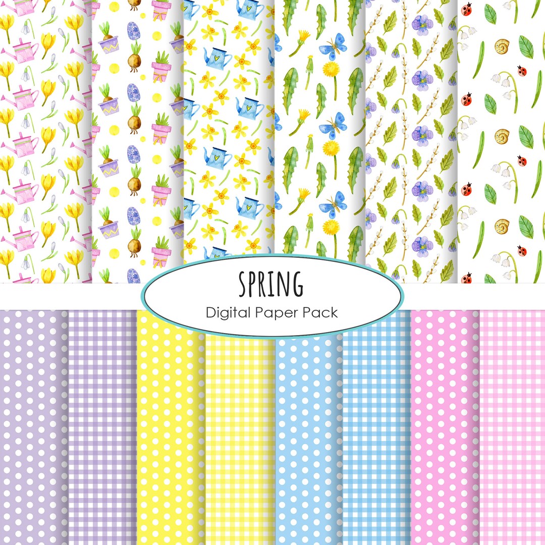 Summer Garden Paper Pack Floral Digital Scrapbooking Instant Download ...