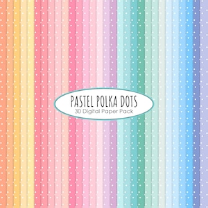 Polka Dots Pastel Colors Digital Paper Dotted Printable Digital ...