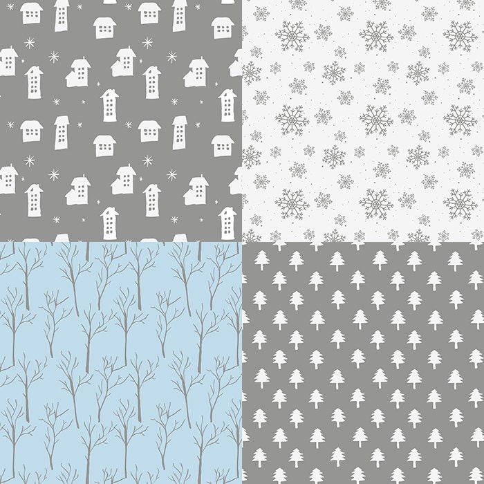 Christmas Digital Paper Winter Digital Paper Winter Printable Snow ...