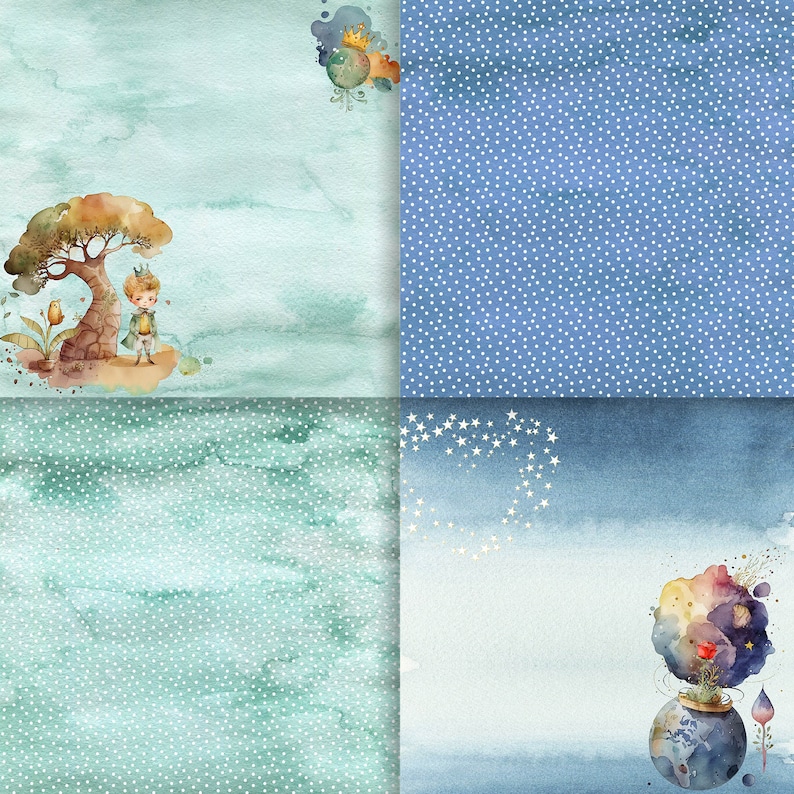 Little Prince Paper Pack Digital Scrapbooking - Etsy