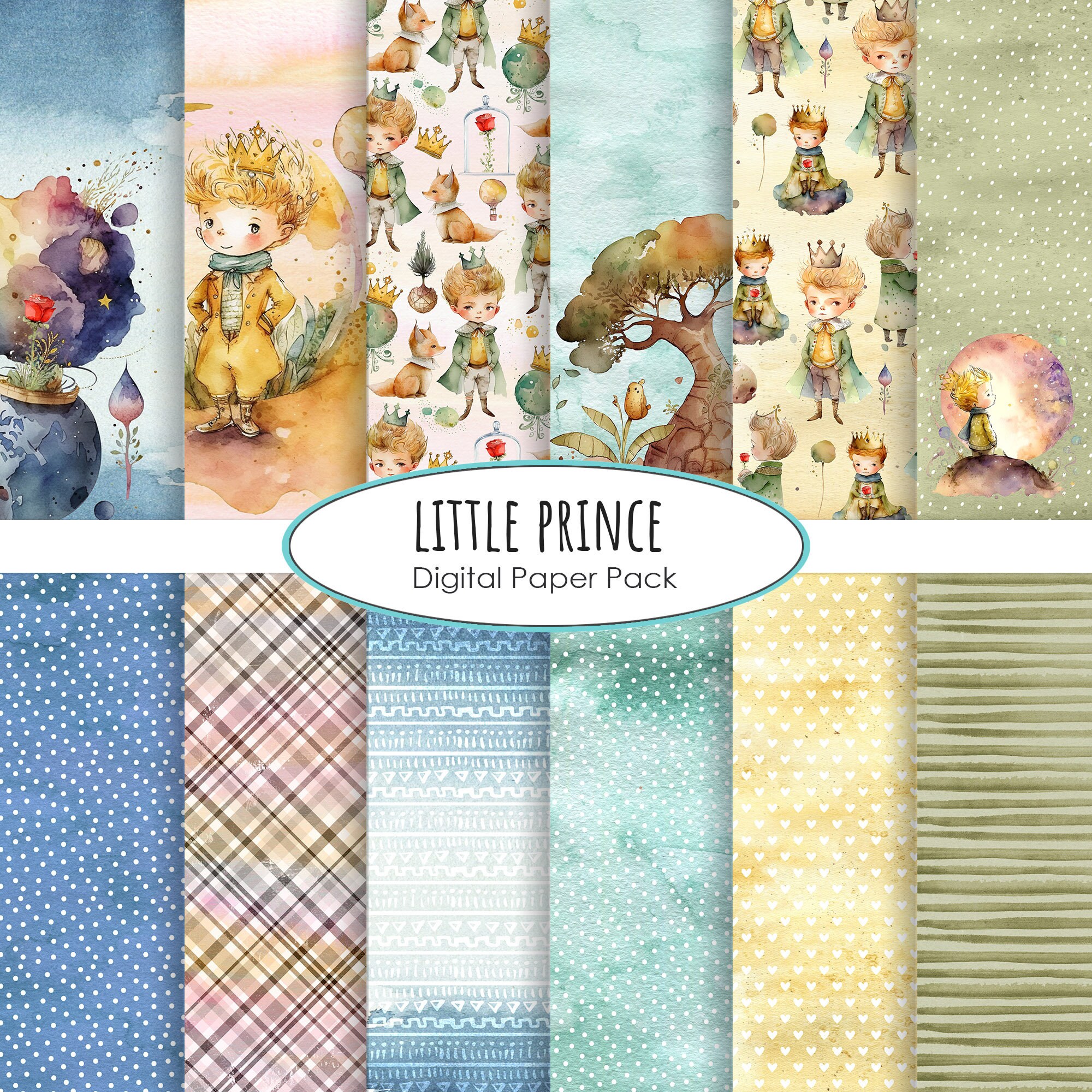 Little Prince Paper Pack Digital Scrapbooking - Etsy