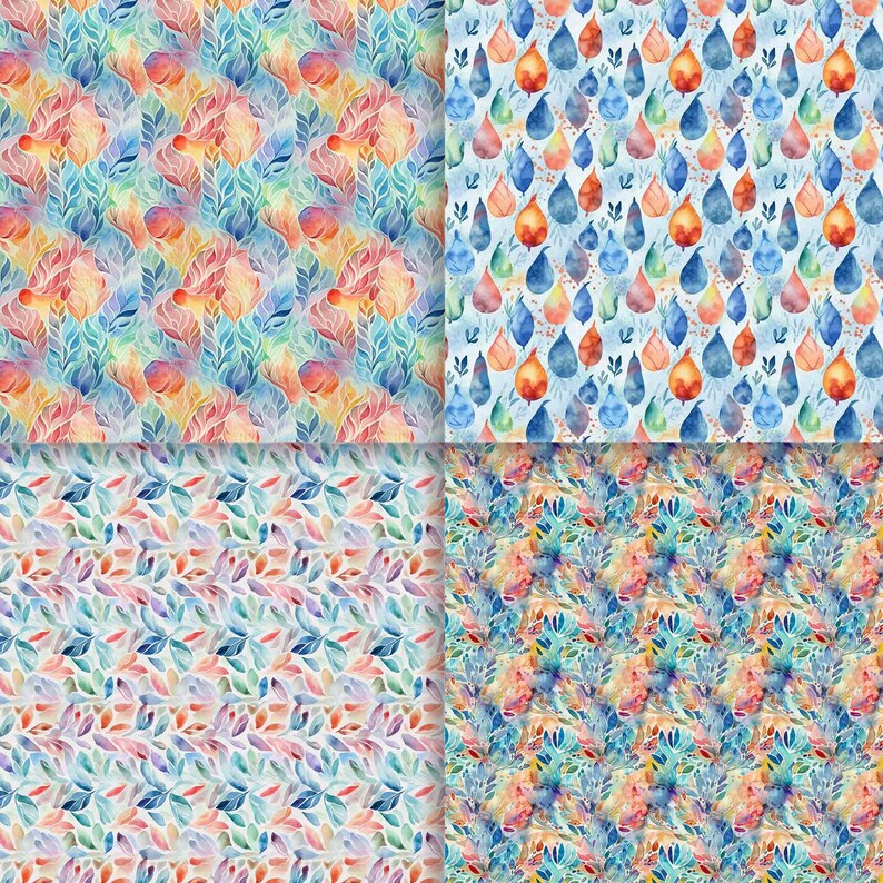 Watercolor Abstract Paper Pack Instant Download Digital Scrapbooking - Etsy