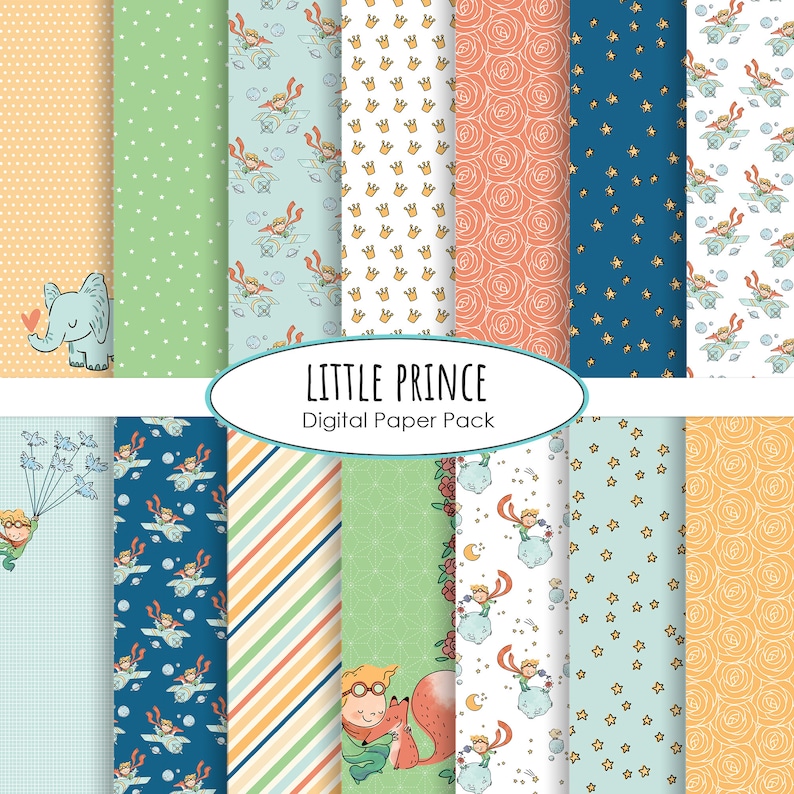 Little Prince Digital Paper Pack Le Petit Prince Pattern - Etsy