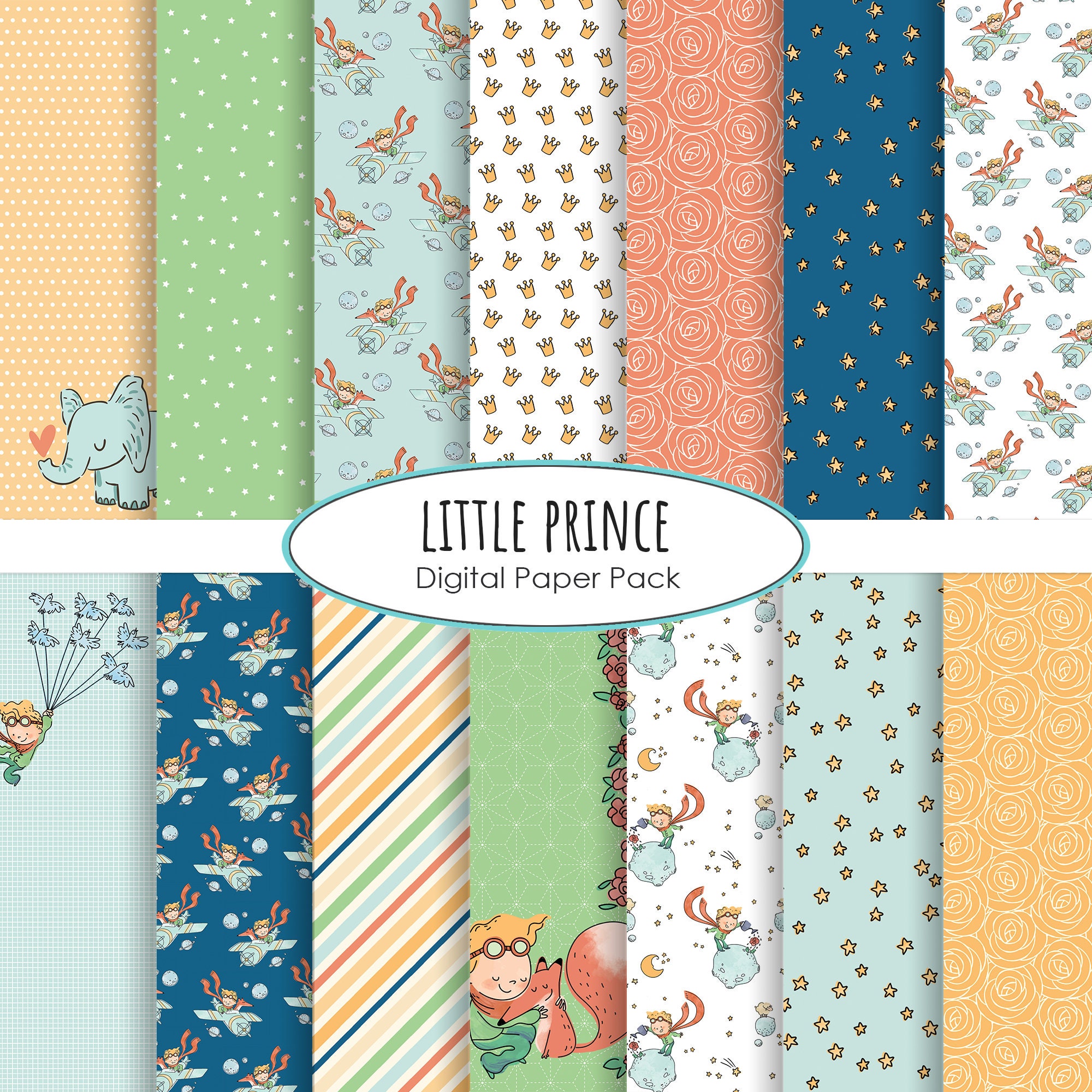 Little Prince Digital Paper Pack Le Petit Prince Pattern - Etsy