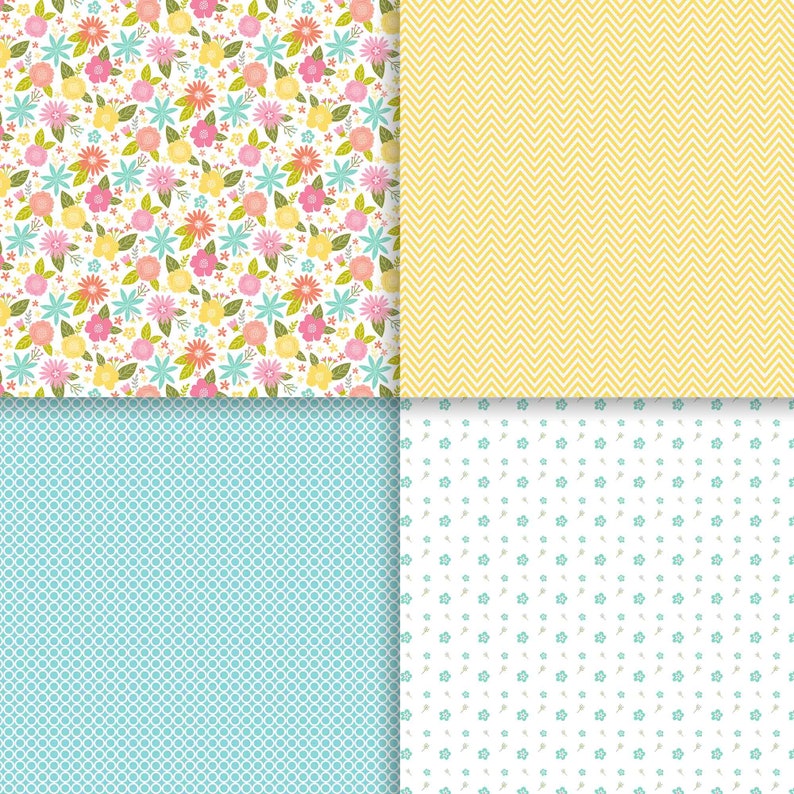Floral Digital Paper Instant Download - Etsy
