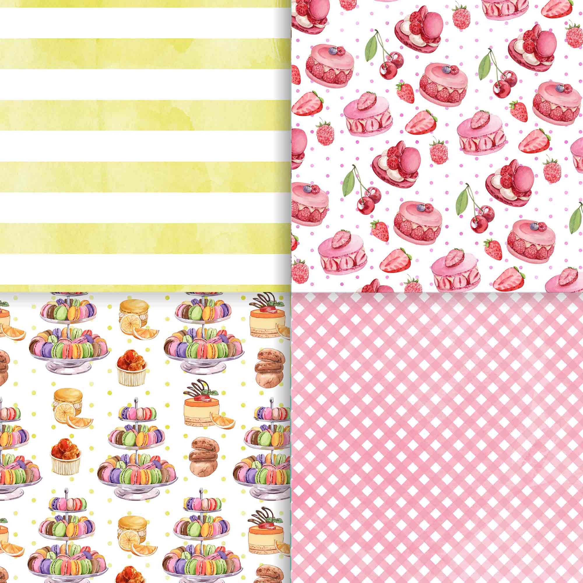 Dessert Paper Pack Watercolor Paper Instant Download Digital ...