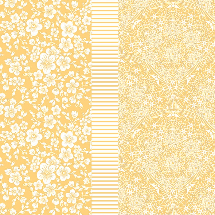 Yellow Floral Digital Paper Classic Floral Pattern Instant Download ...