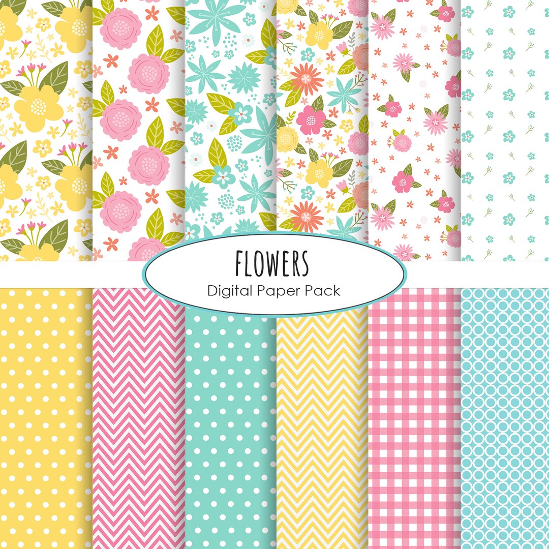 Floral Digital Paper Instant Download - Etsy