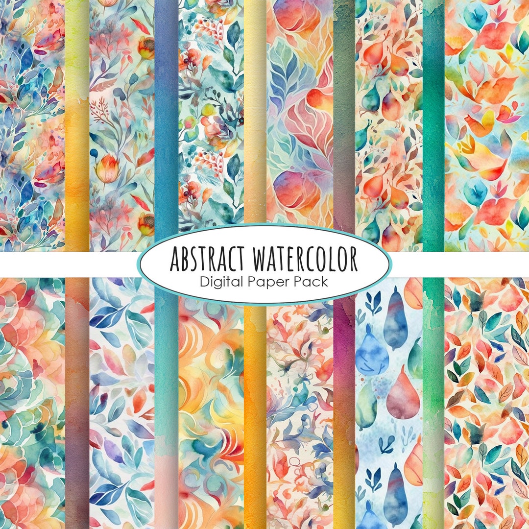 Watercolor Abstract Paper Pack Instant Download Digital Scrapbooking - Etsy