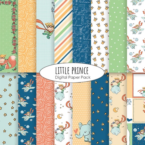 Little Prince Digital Paper Le Petit Prince Pattern Instant | Etsy
