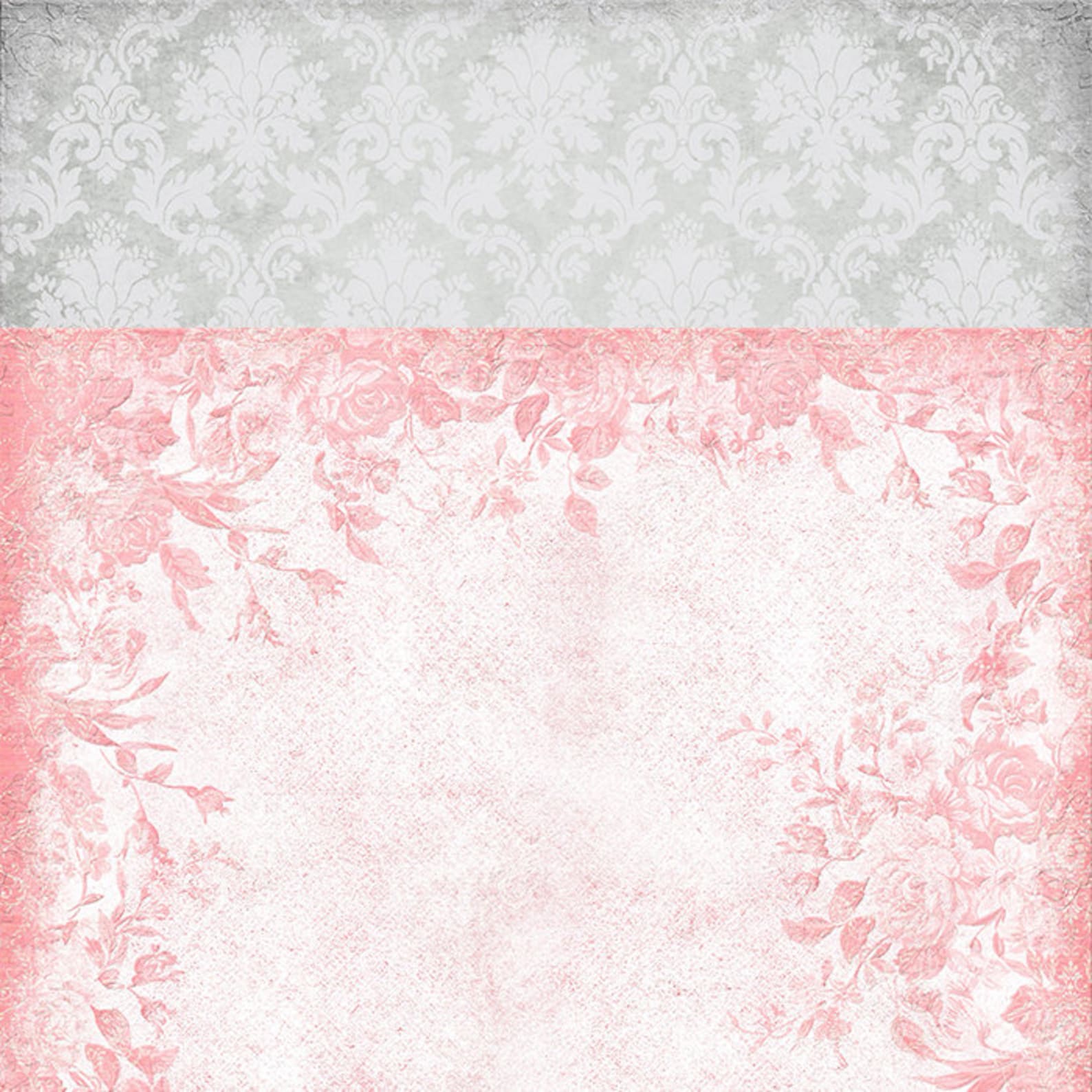 Pink Gray Digital Paper Instant Download Floral Background Shabby Chic ...