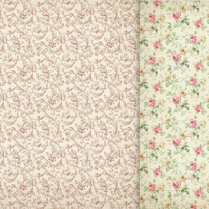 Vintage Floral Digital Paper Pack Instant Download Digital - Etsy