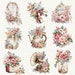 Vintage Floral Stickers Retro Elements Watercolor Clipart Digital ...