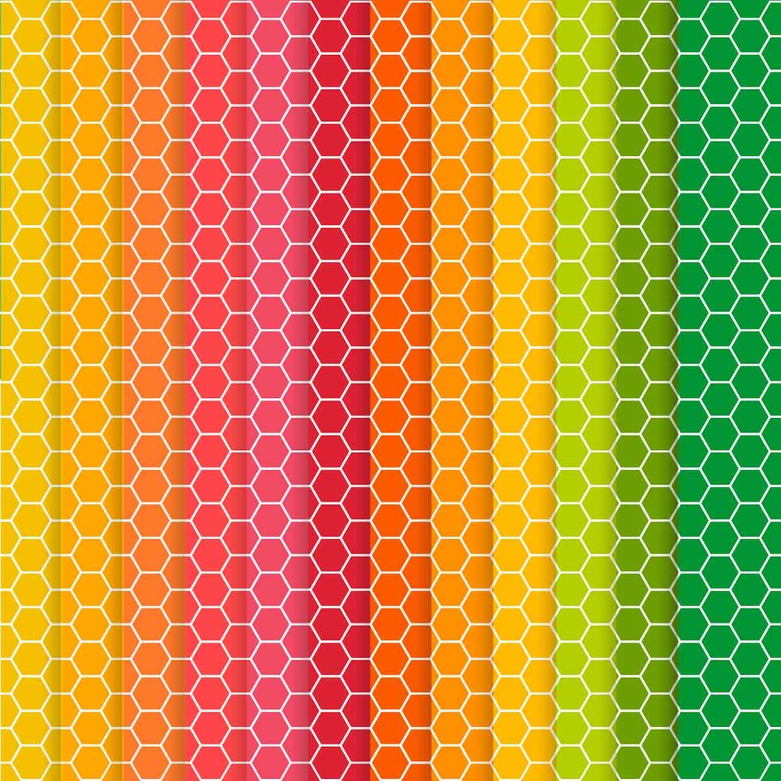 Hexagon Colorful Digital Paper Printable Colorful Scrapbook Papers ...